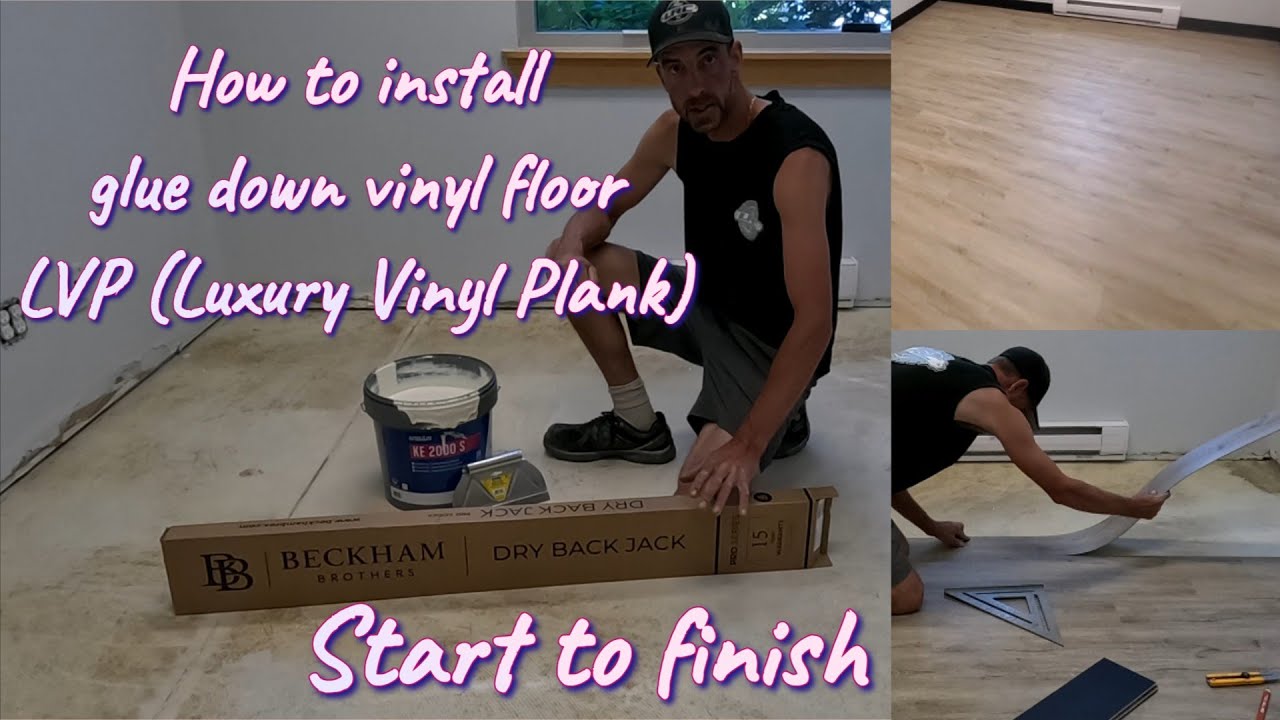 How to install glue down LVP flooring. Luxury Vinyl Plank. - YouTube