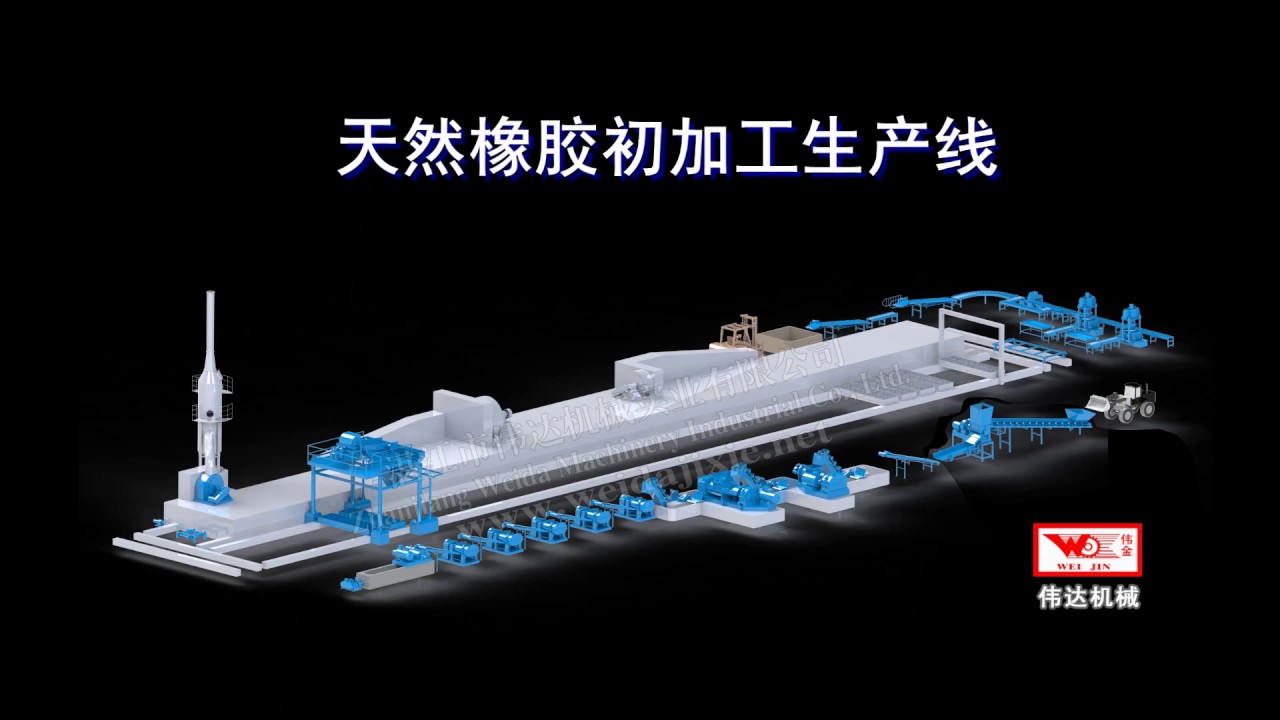 natural rubber production line machinery for cup lump - YouTube