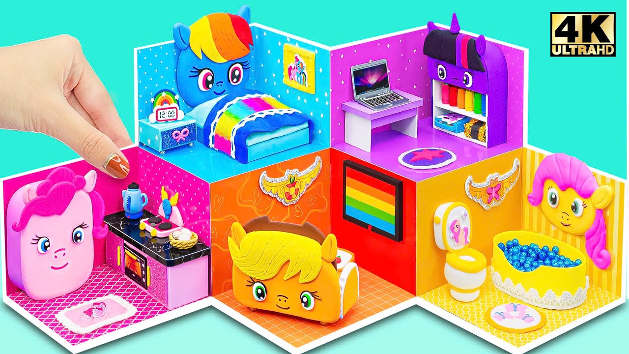 Make 5 Color My Little Pony Unicorn Miniature House with 5 Room ️DIY ...