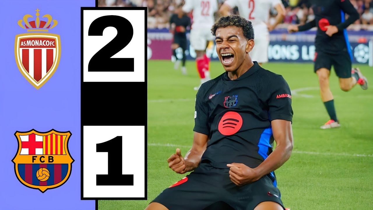 Monaco vs Barcelona (2-1) HIGHLIGHTS || UEFA Champions League! - YouTube