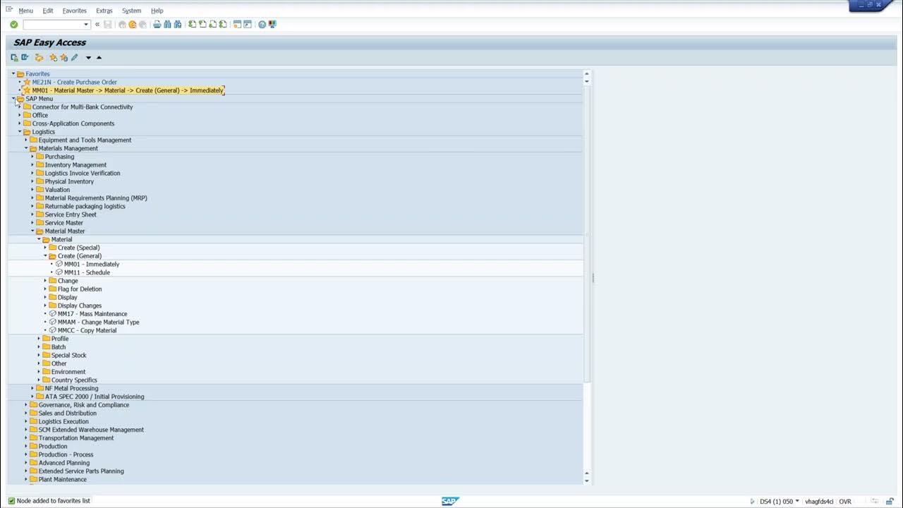 How to add transaction code to favorites in SAP 2025 - YouTube