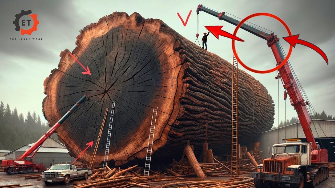 How a Giant Wood Factory Operates a Thousand Year Old tree cutting ...