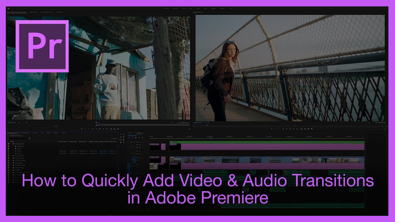 Part16: How to Quickly Add Video & Audio Transitions in Adobe Premiere ...