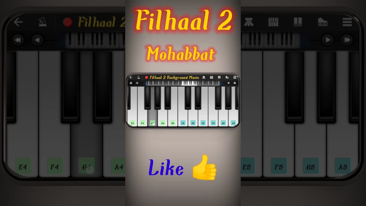 Filhaal 2 Mohabbat Song background music piano tutorial #shortspsmusic ...