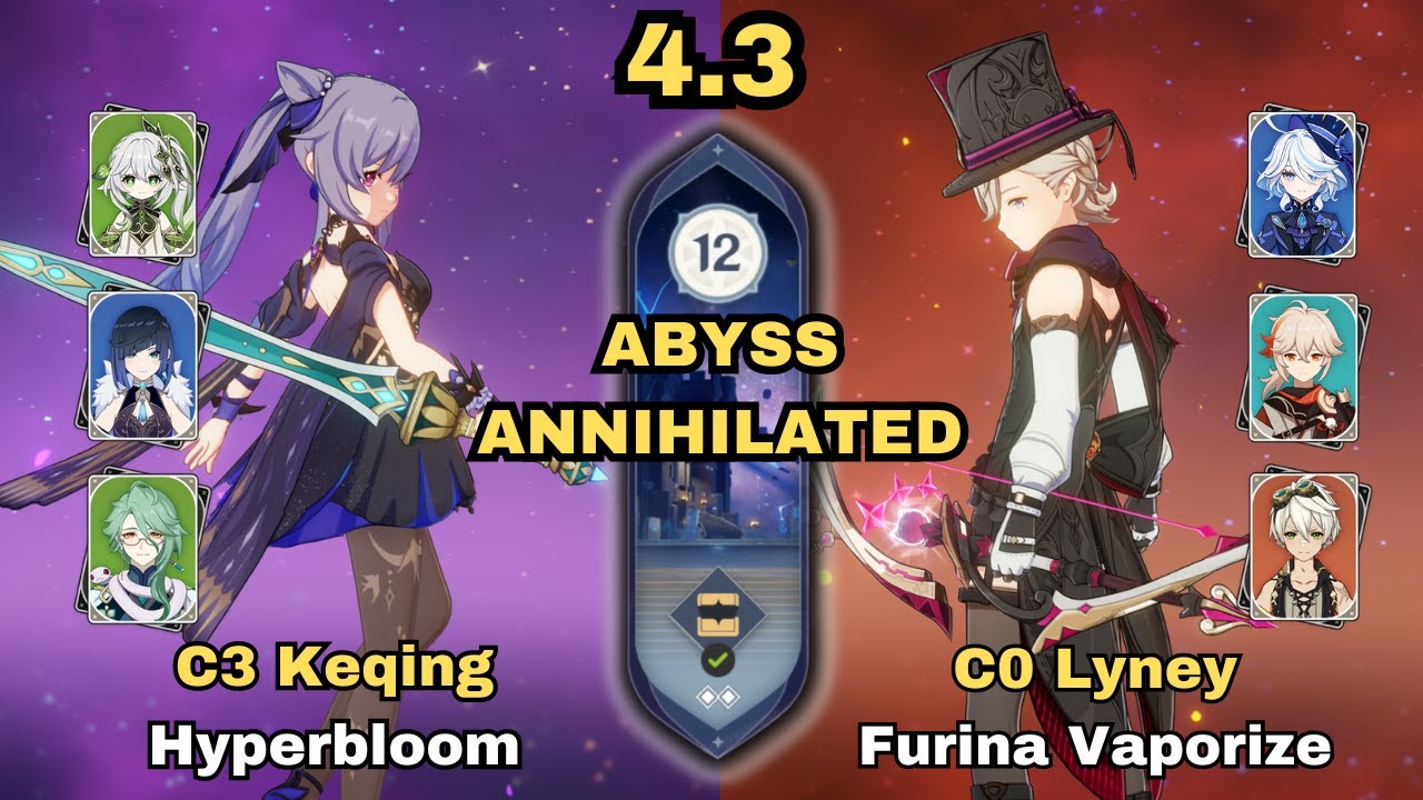 C3 Keqing Hyperbloom & C0 Lyney Furina Vaporize | Genshin Impact 4.3 ...