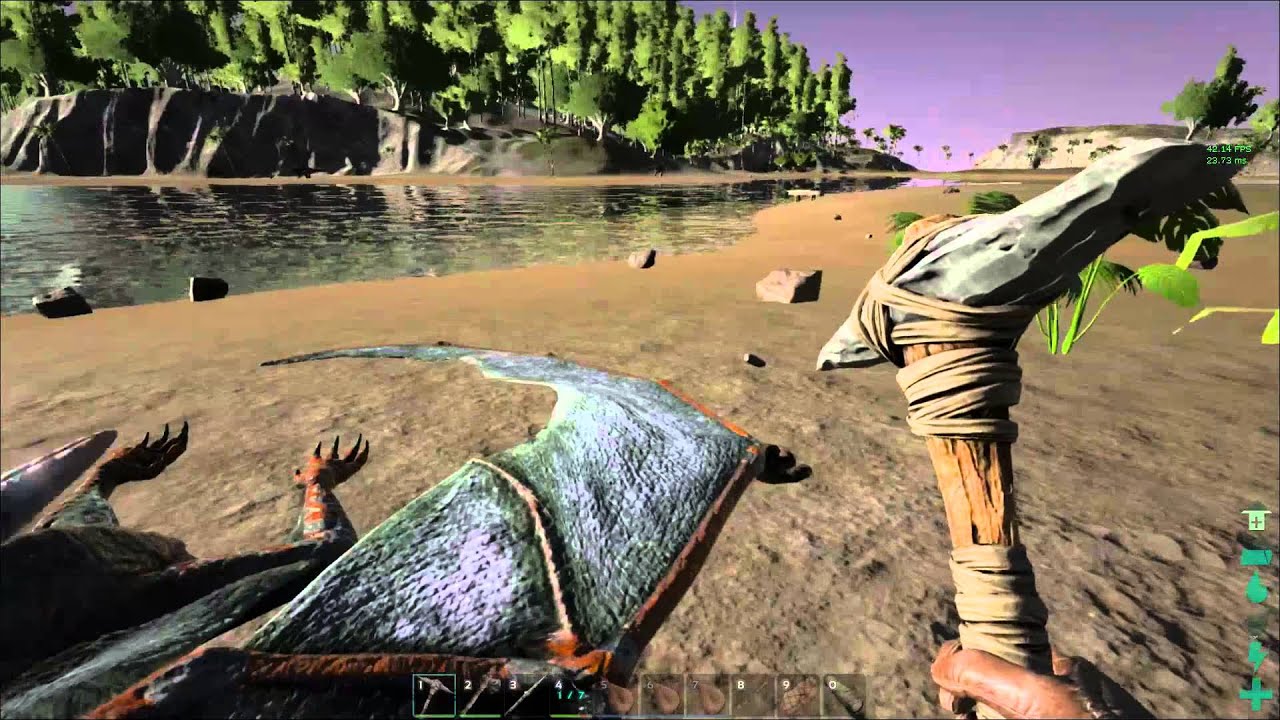 Ark : Survival Evolved - Pterodactyl Taming and Flying - YouTube