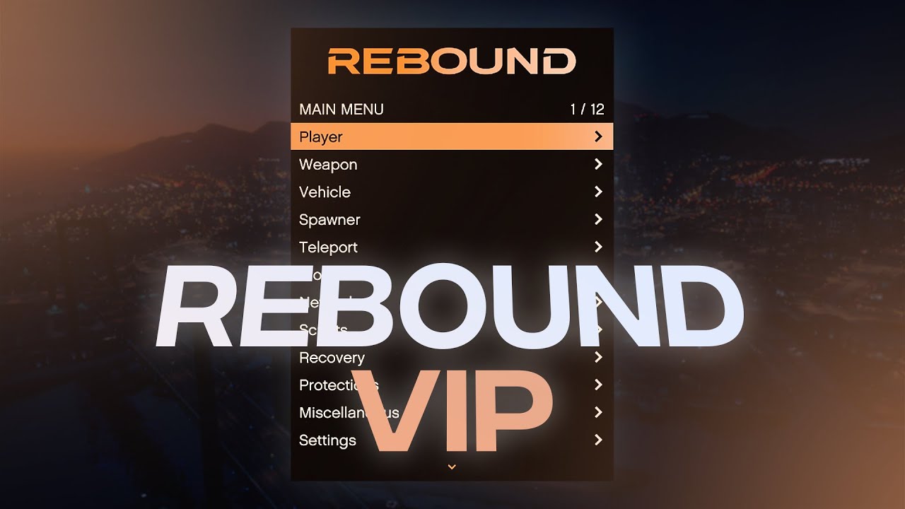 GTA 5 Online - Rebound VIP Mod Menu / Recovery Features, Change Cloud & Fog Colours - YouTube