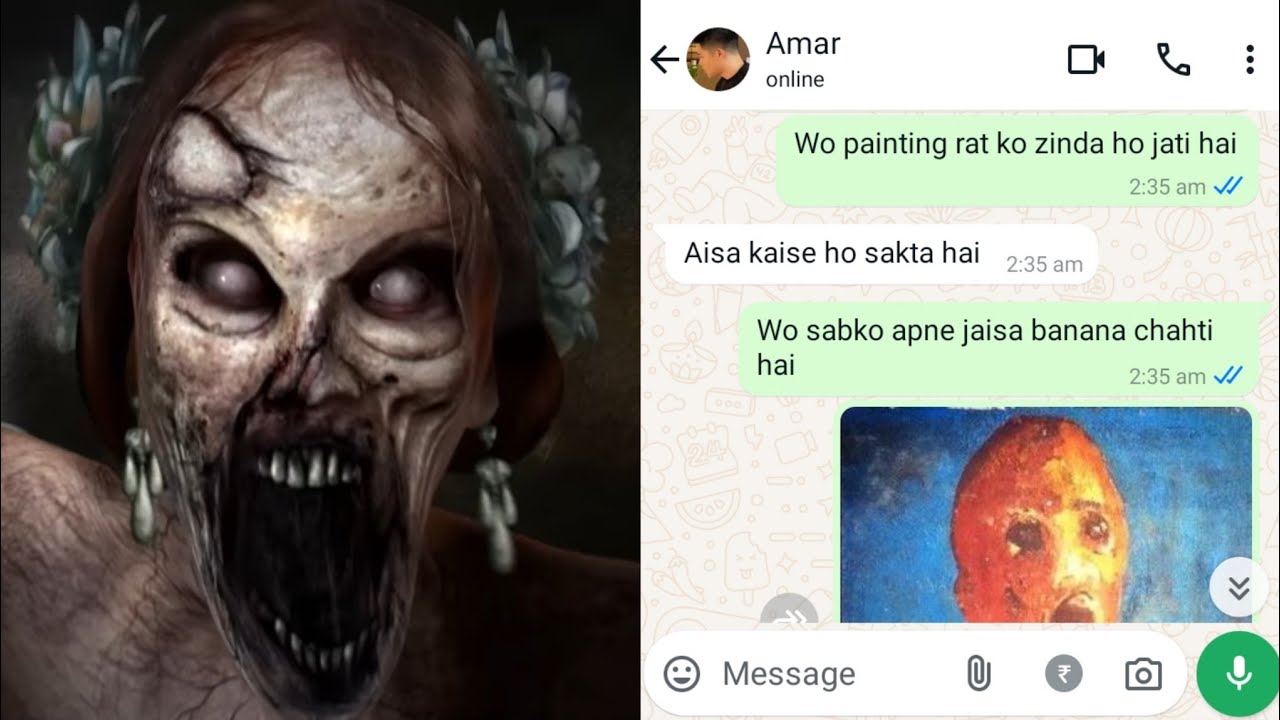 "Haunted Painting" horror chat story - YouTube