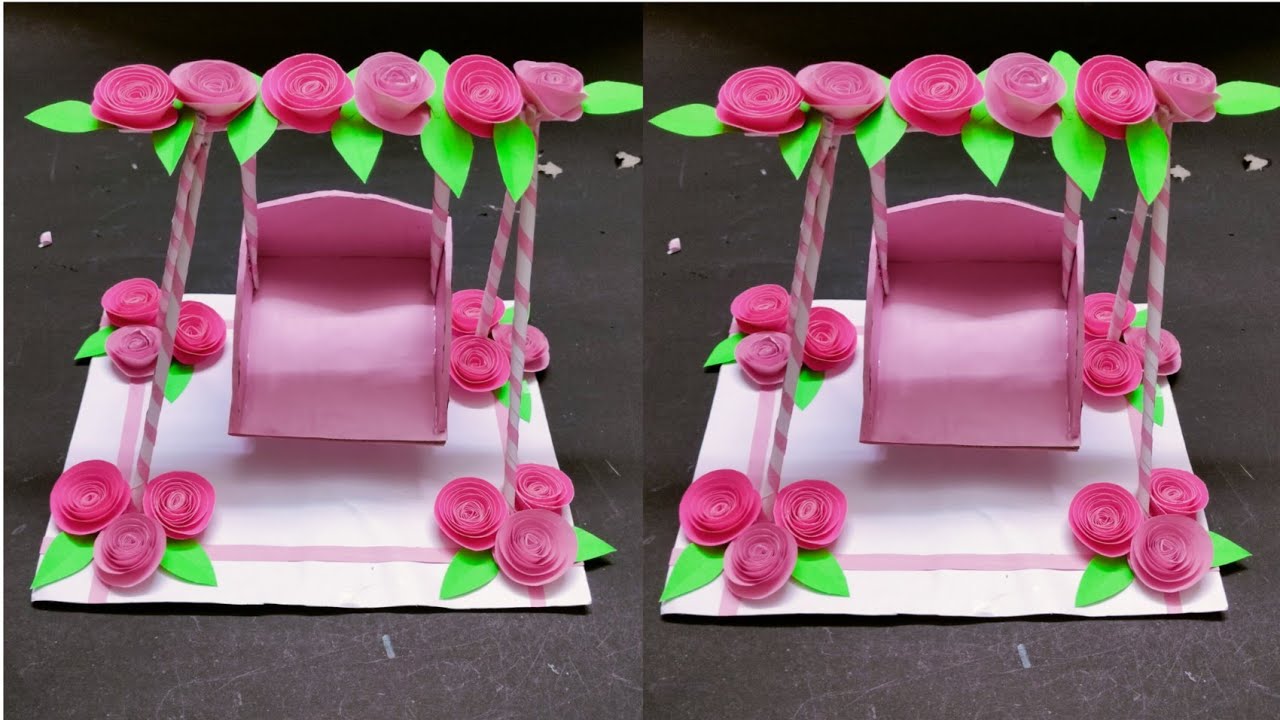 how to make a paper swing/diy miniature swing making at home # ...