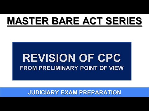 Master Bare Act series: Revision OF CPC Bare Act For All state Judiciary & other law exams - YouTube