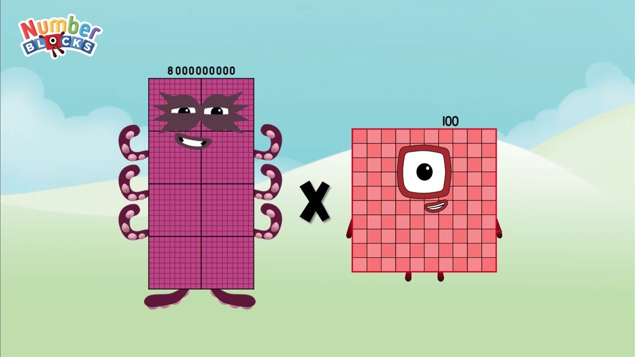 MULTIPLICATION NUMBERBLOCKS (1B-10B) x 100 BIG NUMBERS | MULTIPLYING ...
