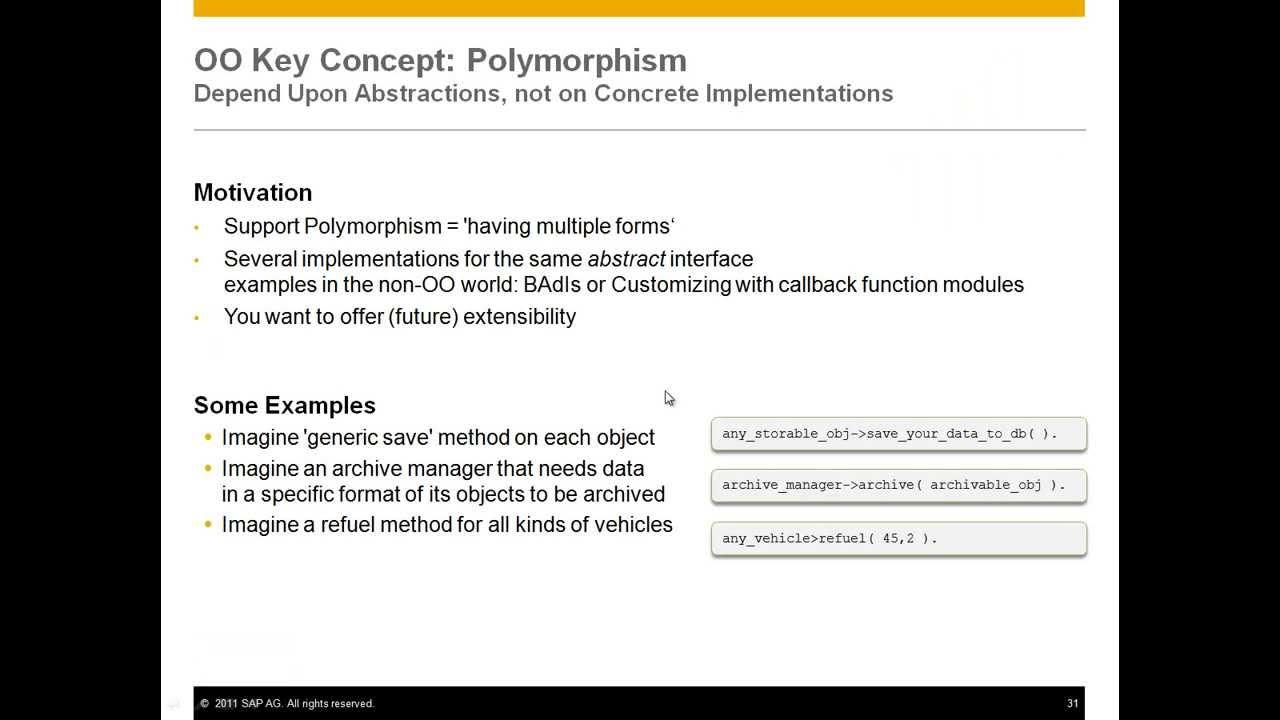 ABAP OO Refresher - Module 4A: Polymorphism - Interfaces - YouTube