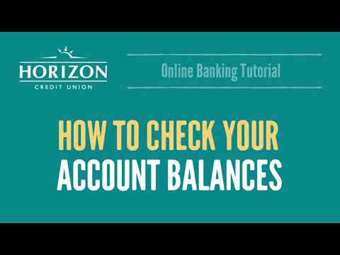 HZCU Online Banking Tutorial: How to Check Your Account Balances - YouTube