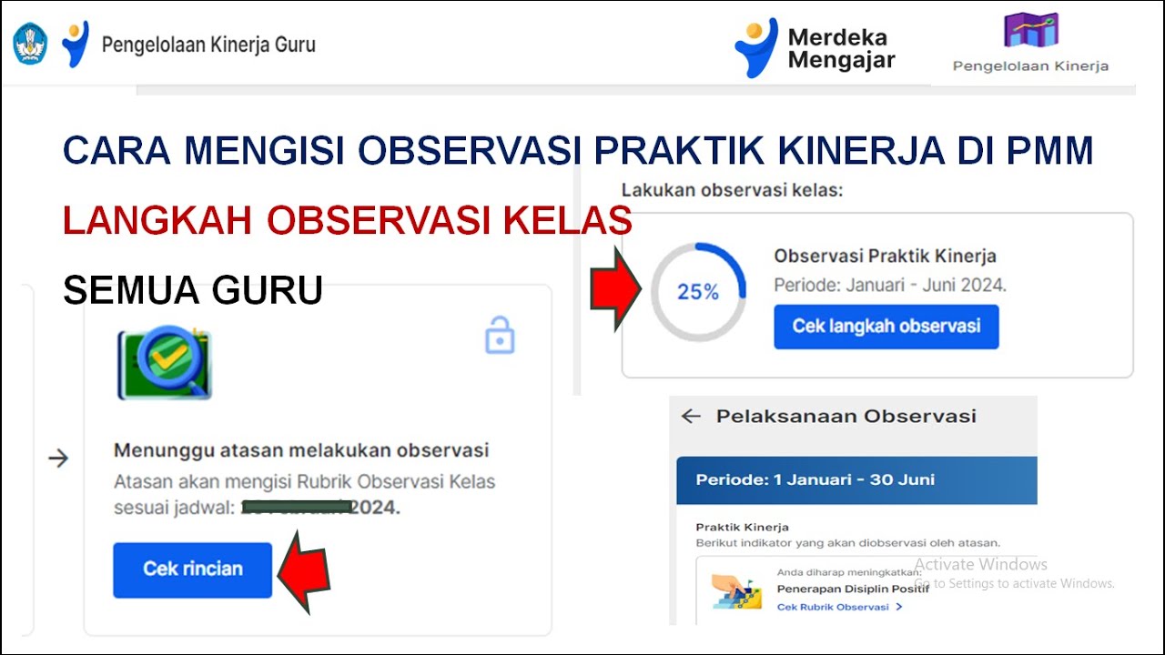 CARA MENGISI OBSERVASI PRAKTIK KINERJA DI PMM LANGKAH OBSERVASI KELAS SEMUA GURU - YouTube