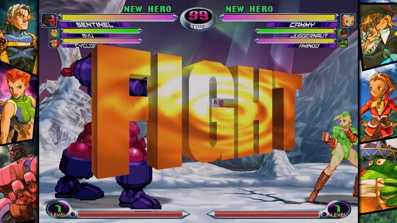MARVEL vs. CAPCOM 2 Sentinel Ryu Cyclops vs Cammy Juggernaut Amingo ...