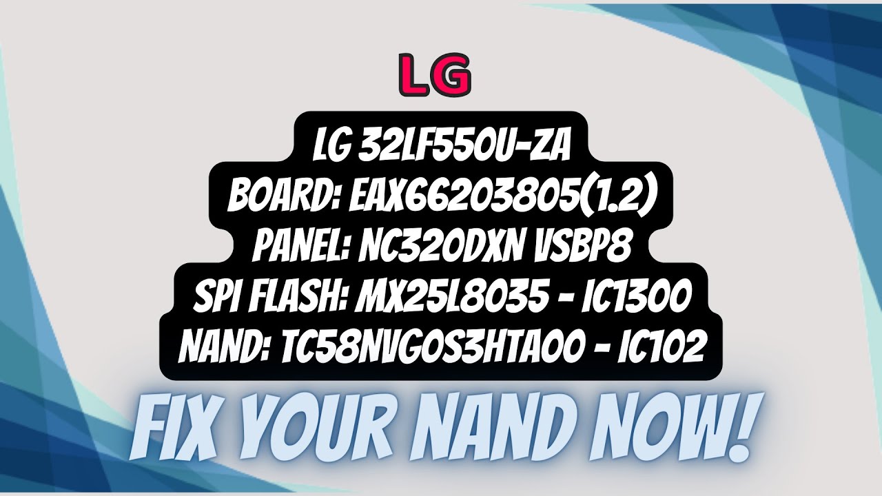 EAX66203805(1.2) LG 32LF550U-ZA TV nand firmware - YouTube