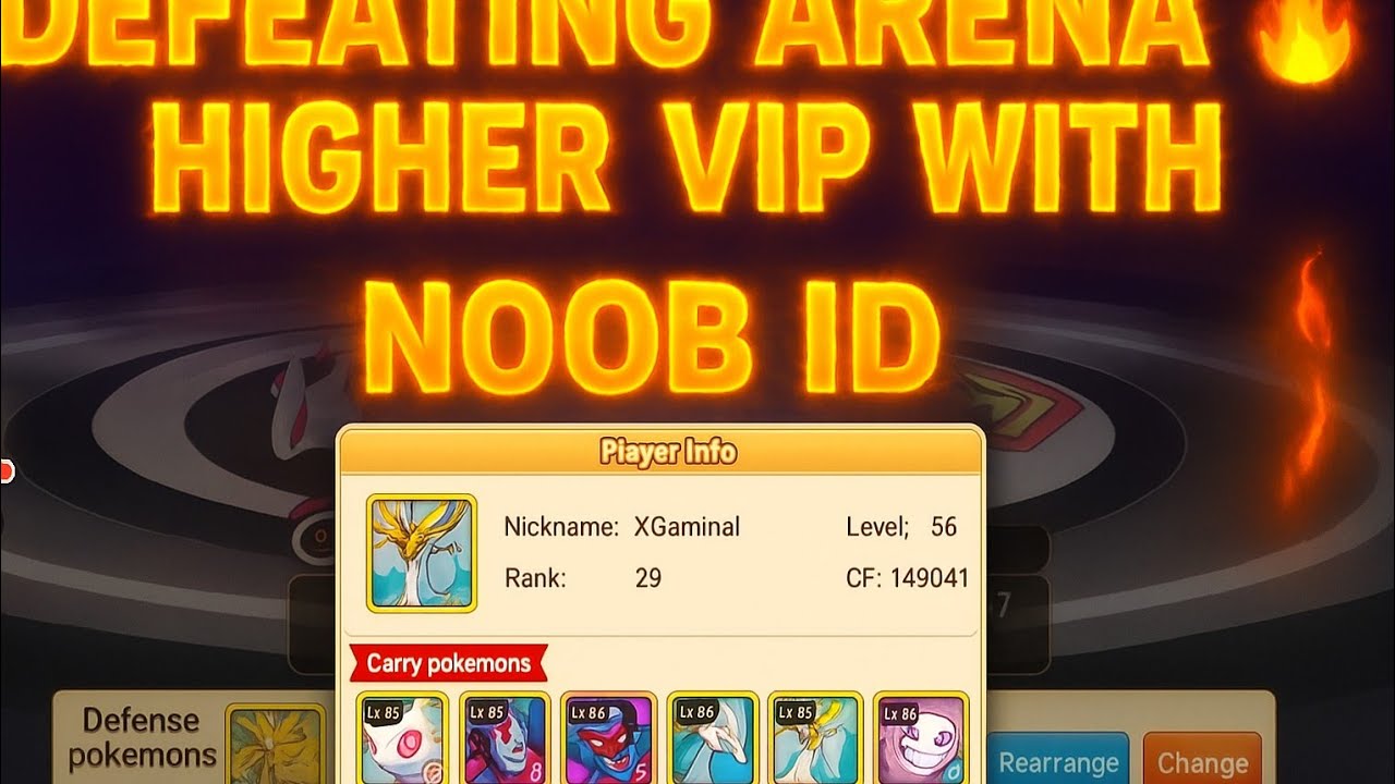 Arena defeating higher vip player with noob id 😈 in pocket fantasy # ...