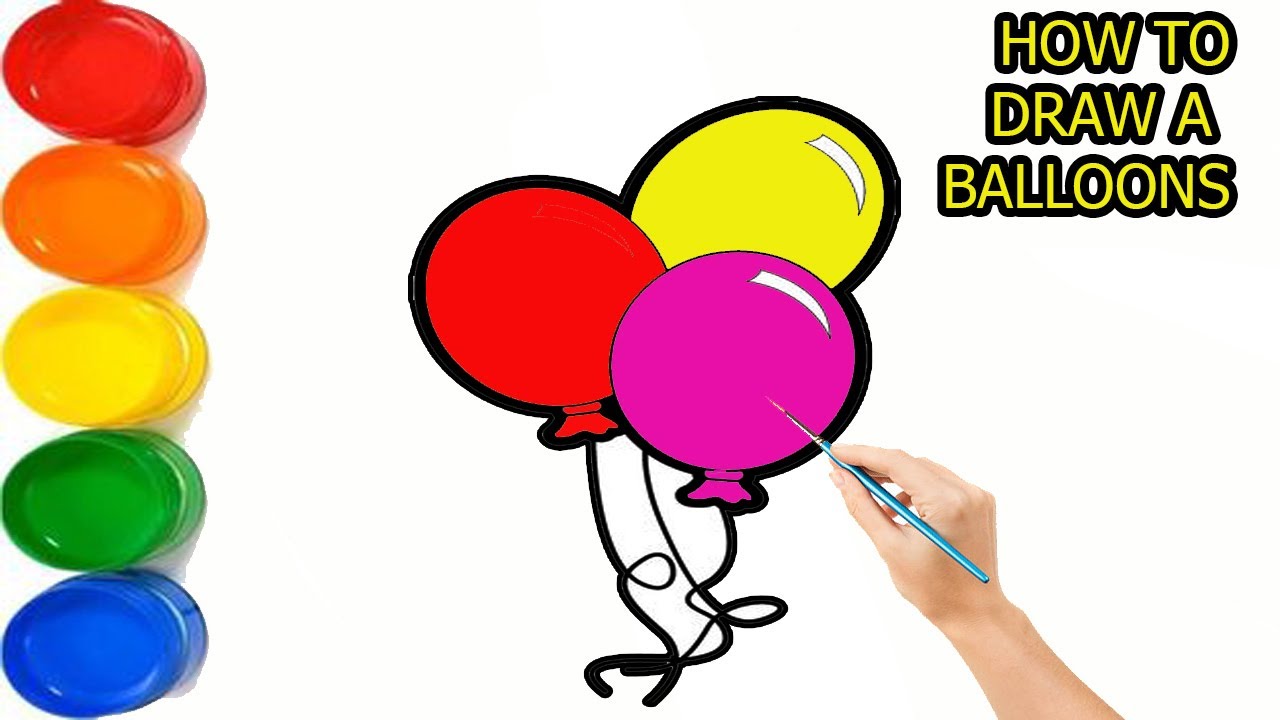 HOW TO DRAW A BALLOONS FOR KIDS ||STEP BY STEP AND EASY || EASY ART ...