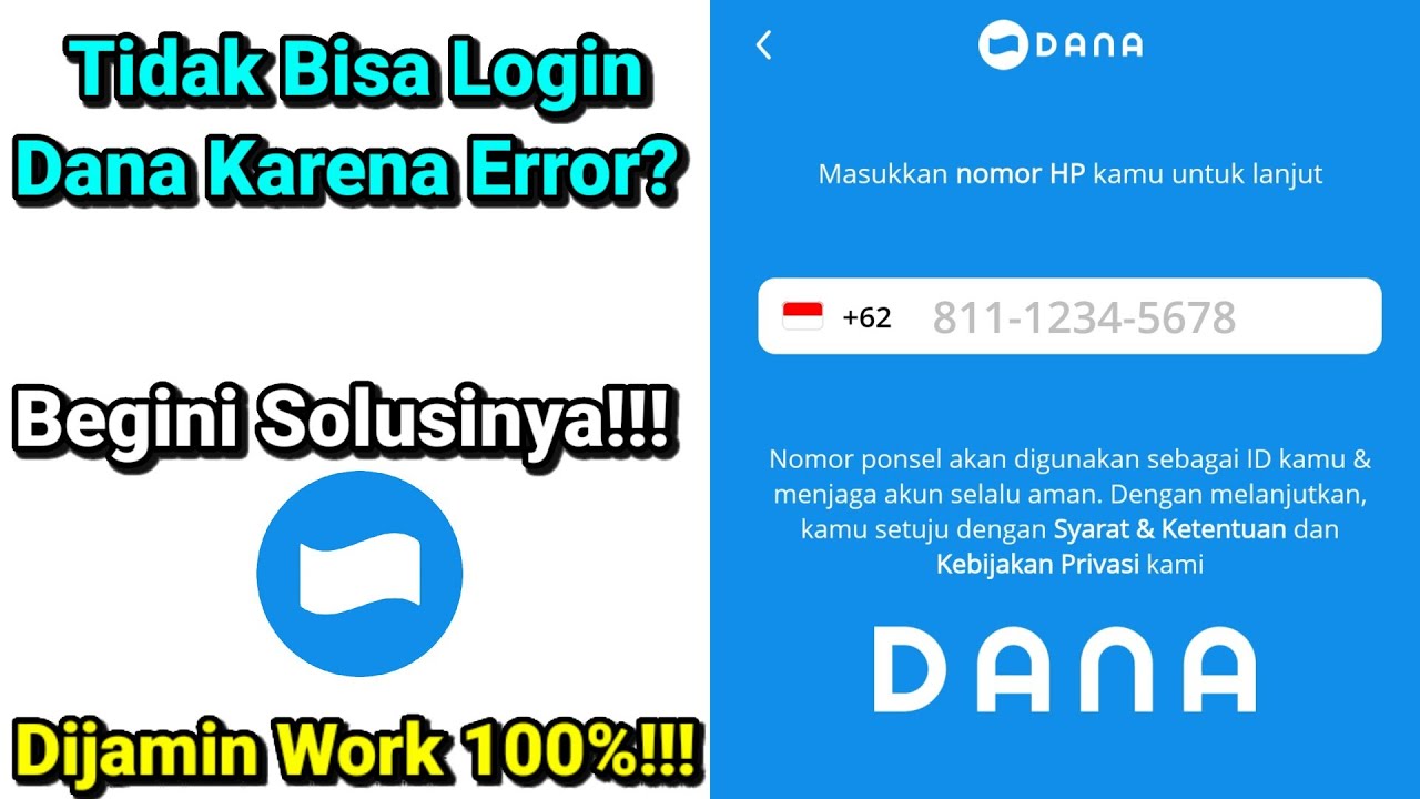 Cara Atasi DANA ERROR TIDAK BISA LOGIN Dijamin BERHASIL 100% - YouTube