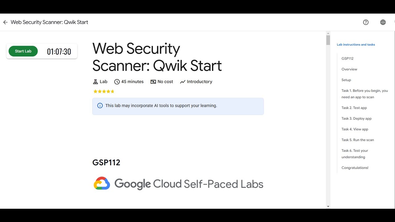Web Security Scanner: Qwik Start | Lab solution | Arcade 2025 - YouTube