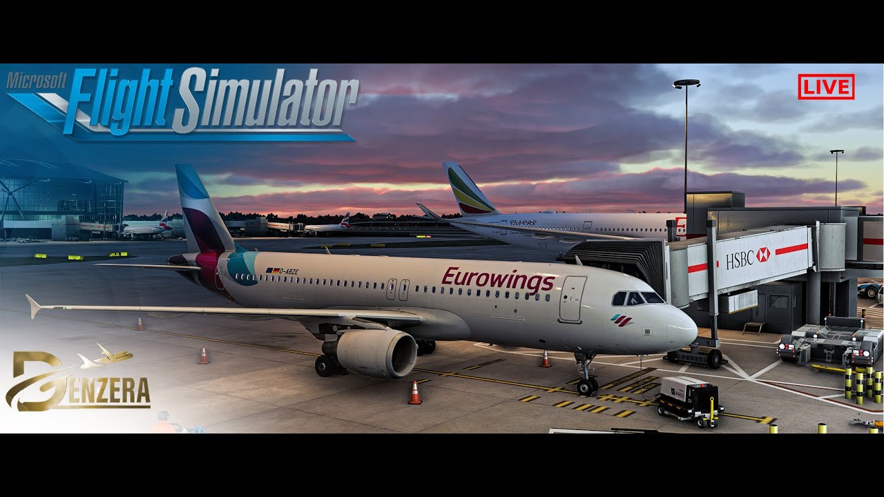 🔴MSFS2020 🇳🇱 Amsterdam Schiphol Airport - 🇩🇪 Hamburg Airport EUROWINGS ...