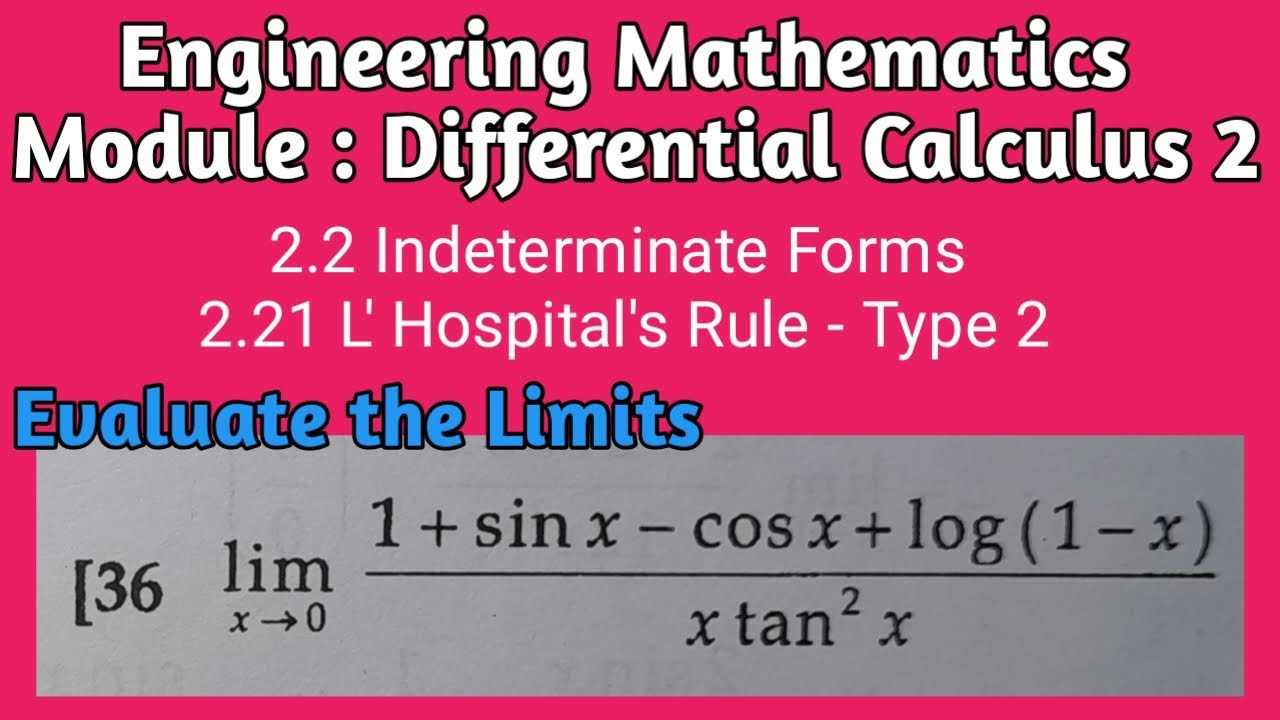 DifferentialCalculus 2 EvaluateTheLimits Limit X Tends To Zero 1