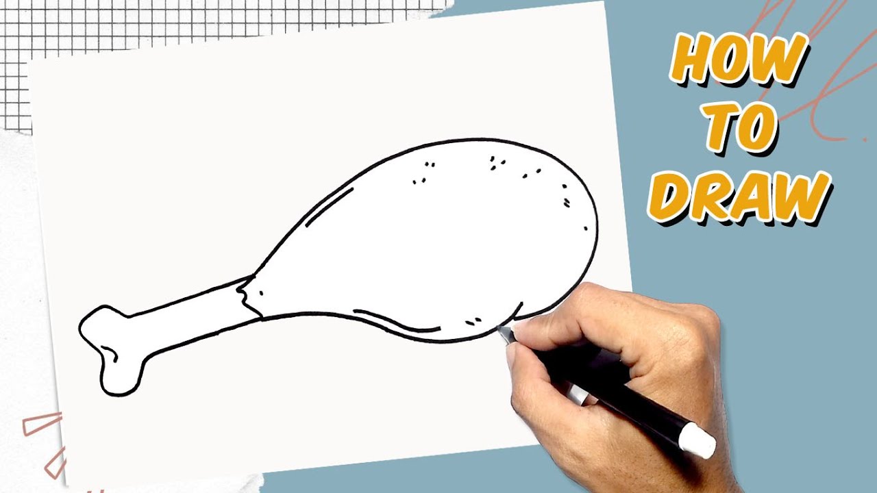 How to Draw Chicken Drumstick - YouTube
