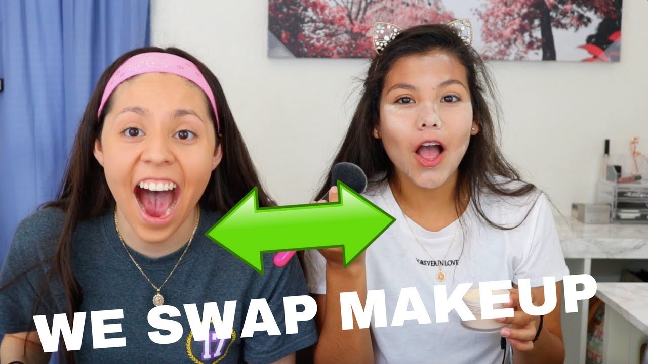 SISTERS SWAP MAKEUP CHALLENGE - YouTube