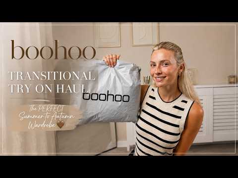 BOOHOO TRANSITIONAL TRY ON HAUL 🤎  The PERFECT Summer to Autumn Wardrobe | Emily Wilson Fashion