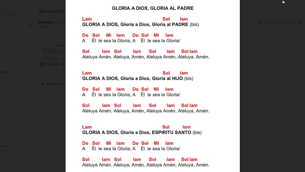 GLORIA A DIOS GLORIA AL PADRE Accordi - Chordify