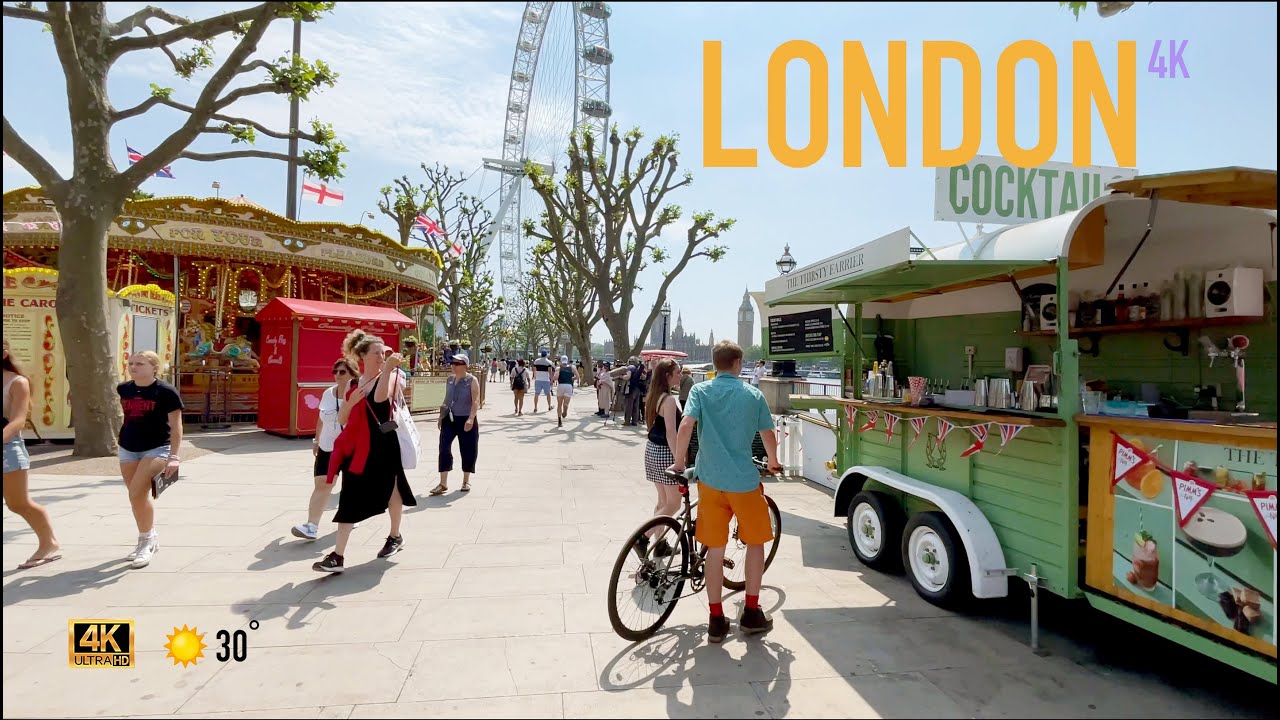 London City walking tour [4K] - Tower of London, Big Ben, London eye ...