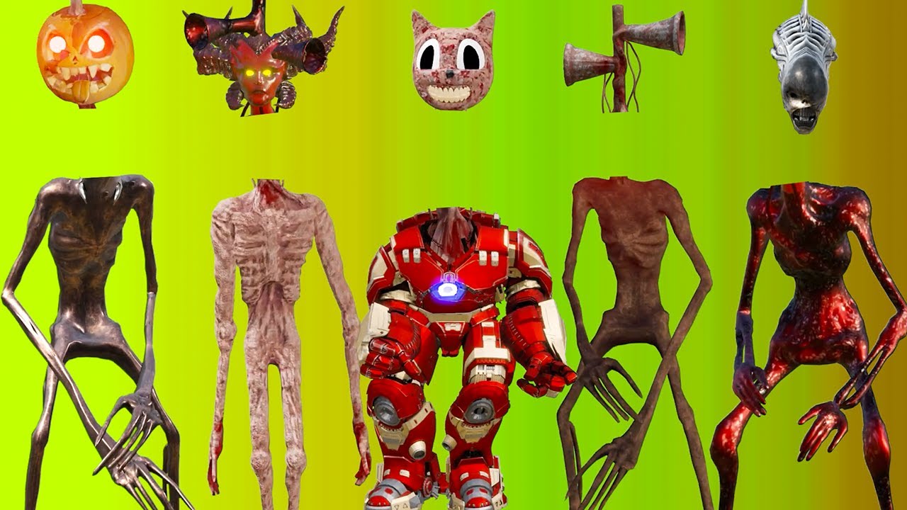 WRONG HEADS 21 | Alien VS Cartoon Cat VS Devil VS Hulkbuster VS Pumpkin ...