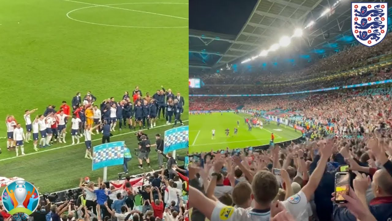 England Fans and Players Singing Sweet Caroline Together After Reaching ...