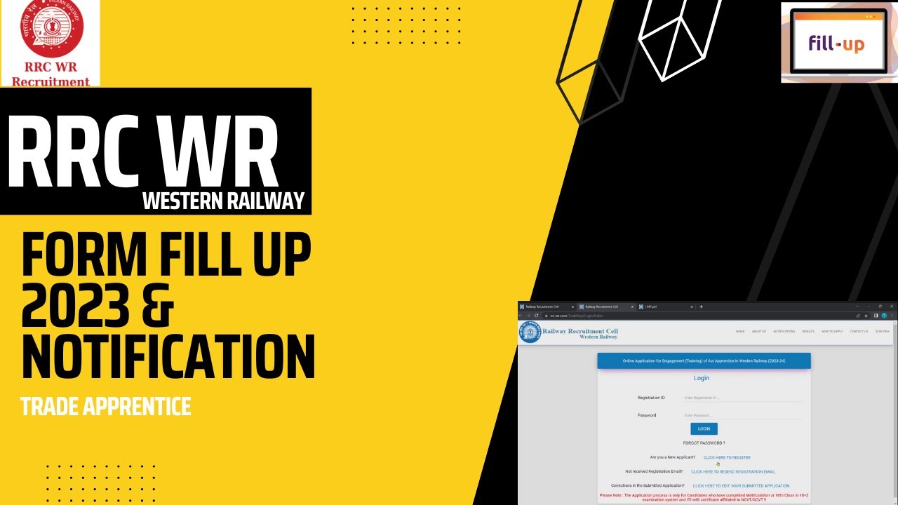 RRC WR Apprentice Online Form 2023 | Western Railway Apprentice Online ...
