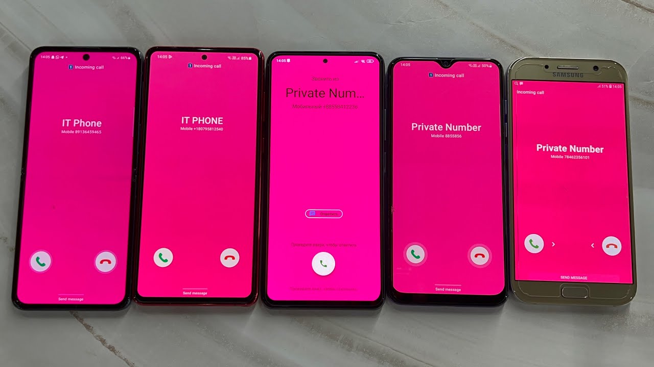 Incoming Call Fake Color five phones Samsung Galaxy - YouTube