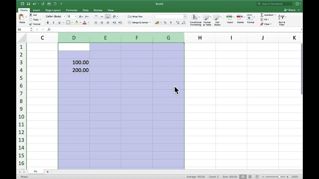 How to add / Insert Indian Rupee / Rs. Symbol in MS Excel - YouTube