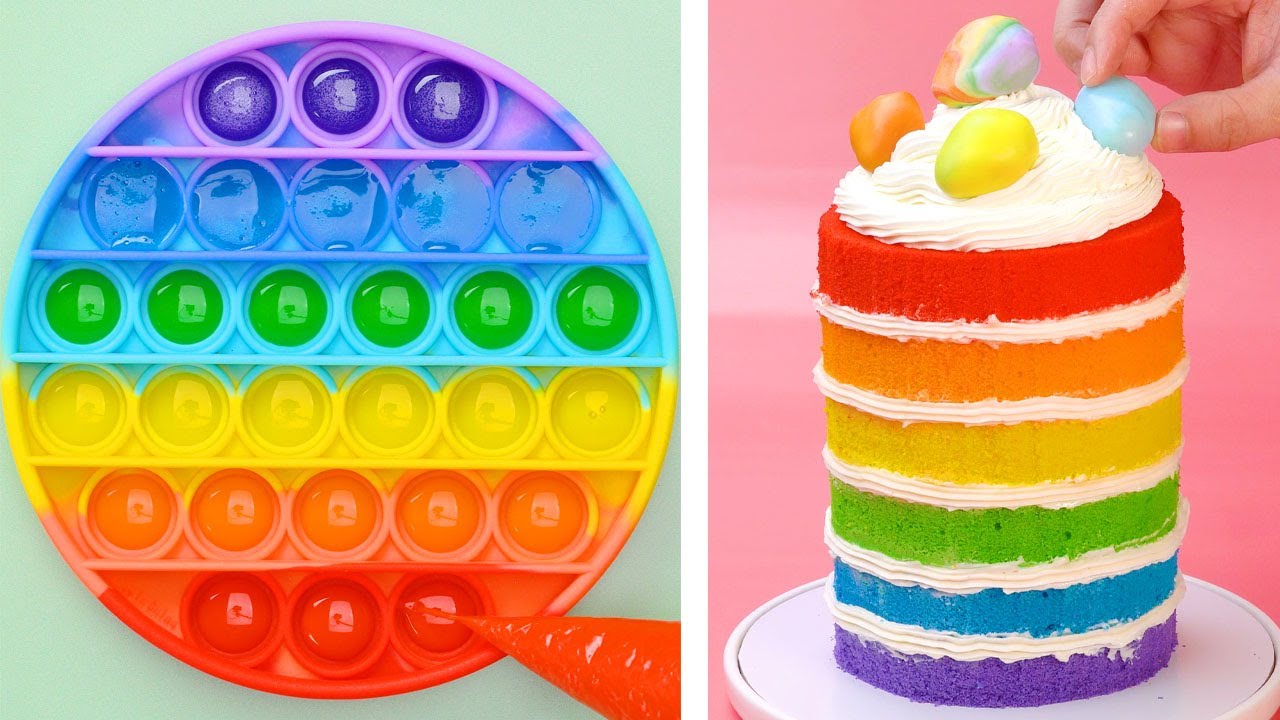 Satisfying Rainbow Cake Decorating So Yummy Cake Recipe Tutorials