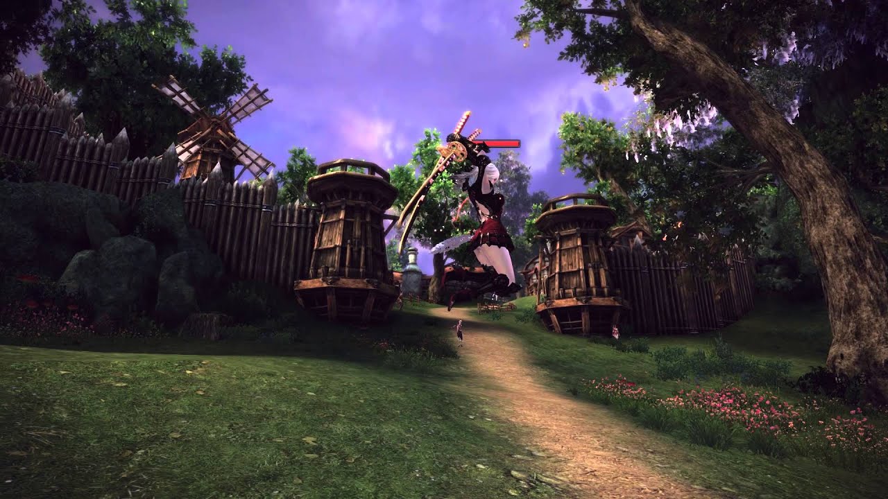 Tera human female Death from Above animation in slow motion - YouTube