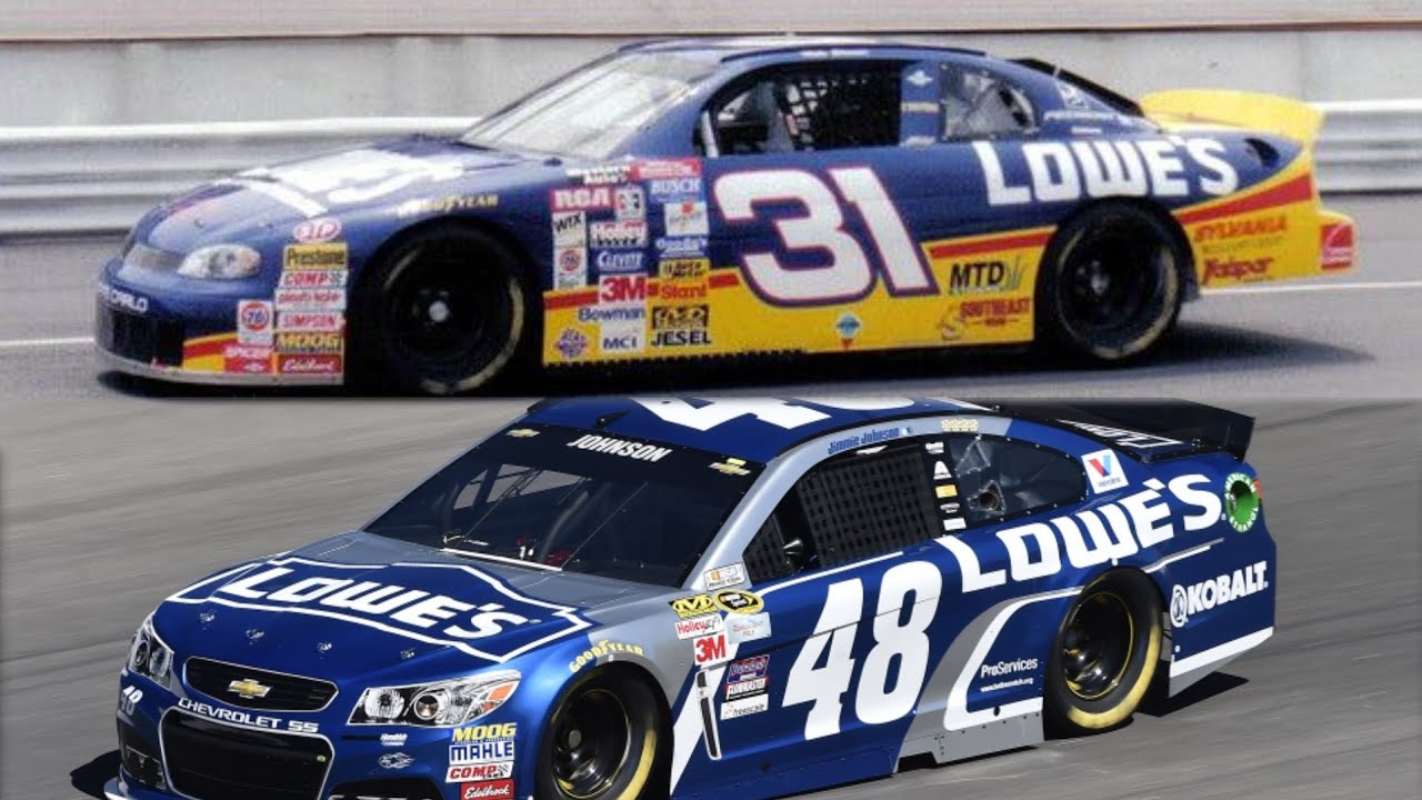 NASCAR Lowe's Paint Scheme Evolution - YouTube