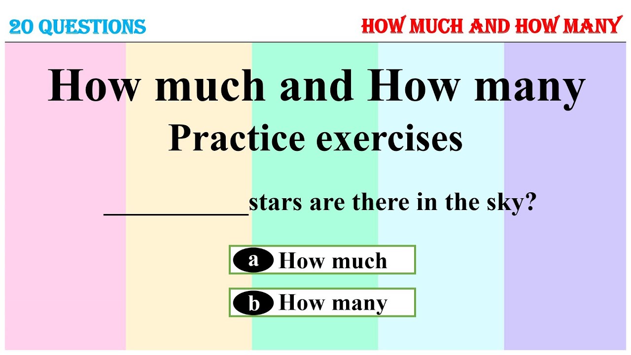 How much and How many exercises/ Grammar Quiz - YouTube