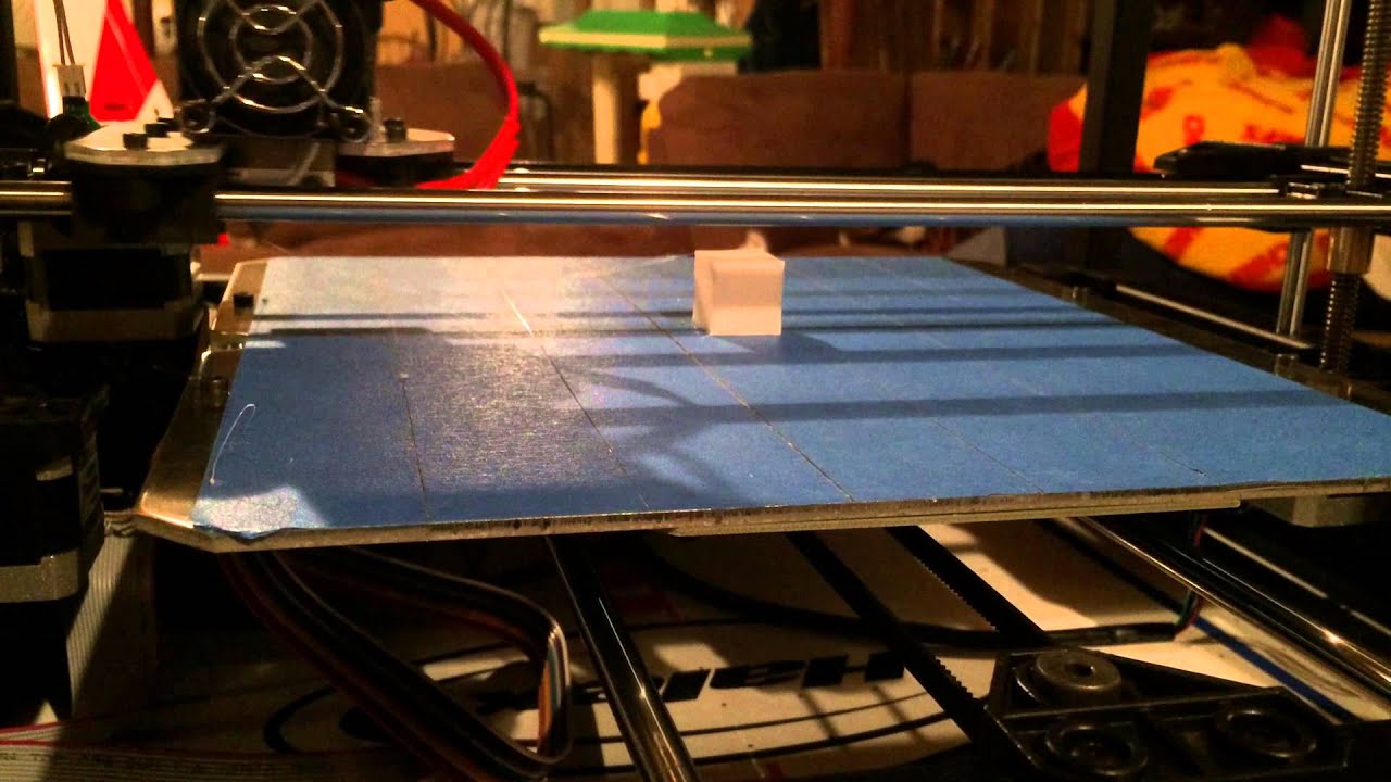 Rigidbot 3D Printer Test Print of a Small Cube - YouTube