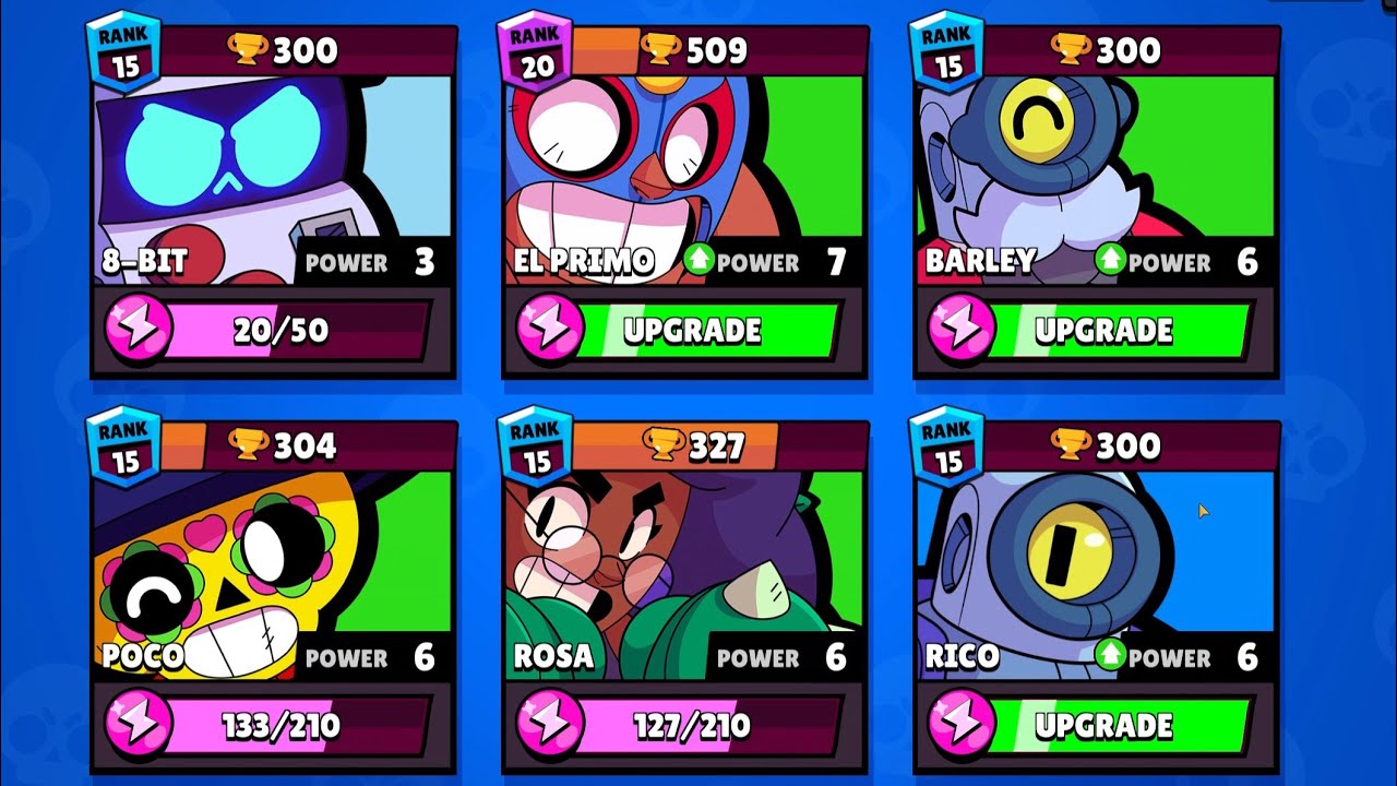 ALL BRAWLERS 15 RANK! BRAWL STARS - YouTube