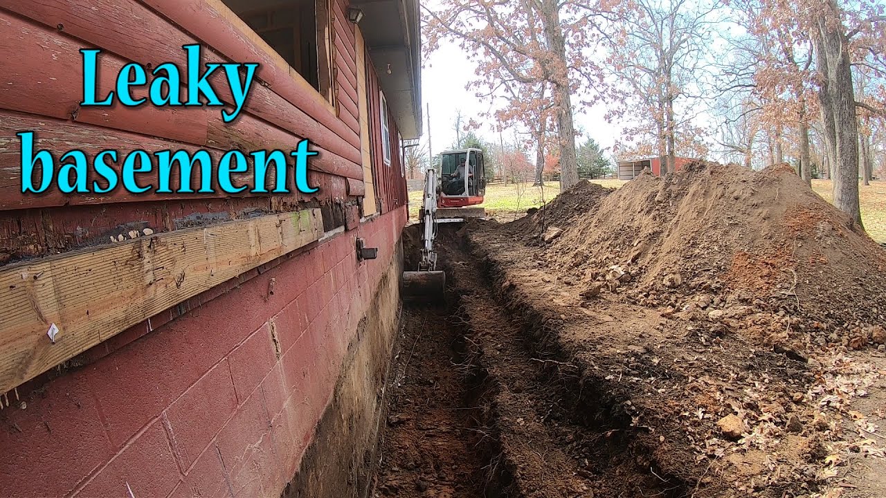 Digging For A Perimeter Drain Around An Old Leaking Basement - YouTube