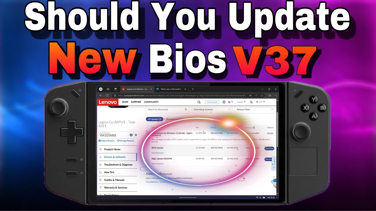Lenovo Legion Go Finally!! New Bios Update V37 Out Now!! - YouTube