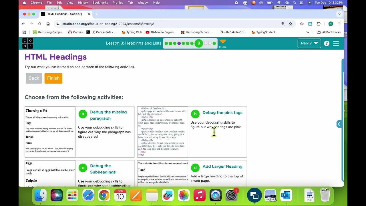 CSD Unit 2: Lesson 3, #8A, B, C, D - YouTube