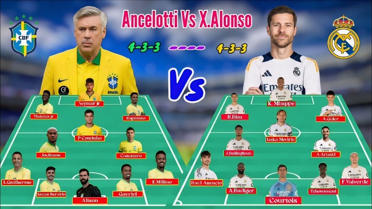 Carlo Ancelotti Vs Xabi Alonso 2 Team Head to Head Lineup Real Madrid ...
