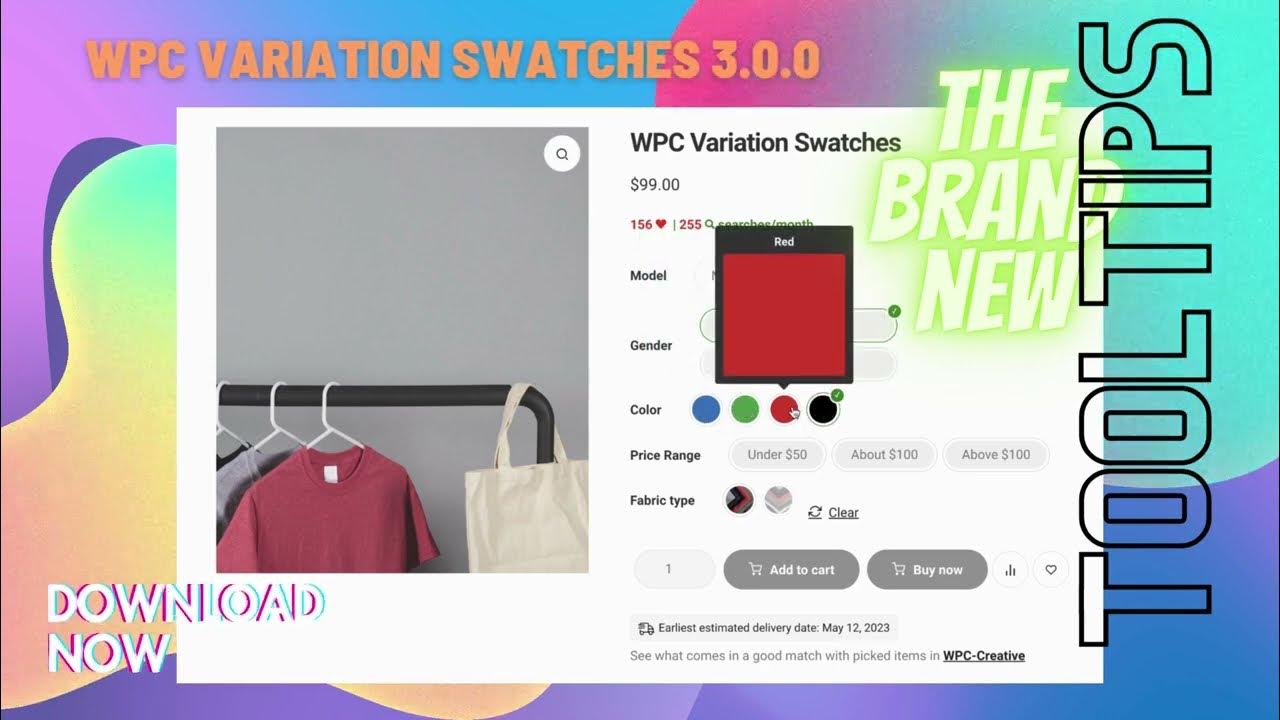WPC Variation Swatches for WooCommerce 3.0.0 - Brand New Tooltips - WPClever - YouTube