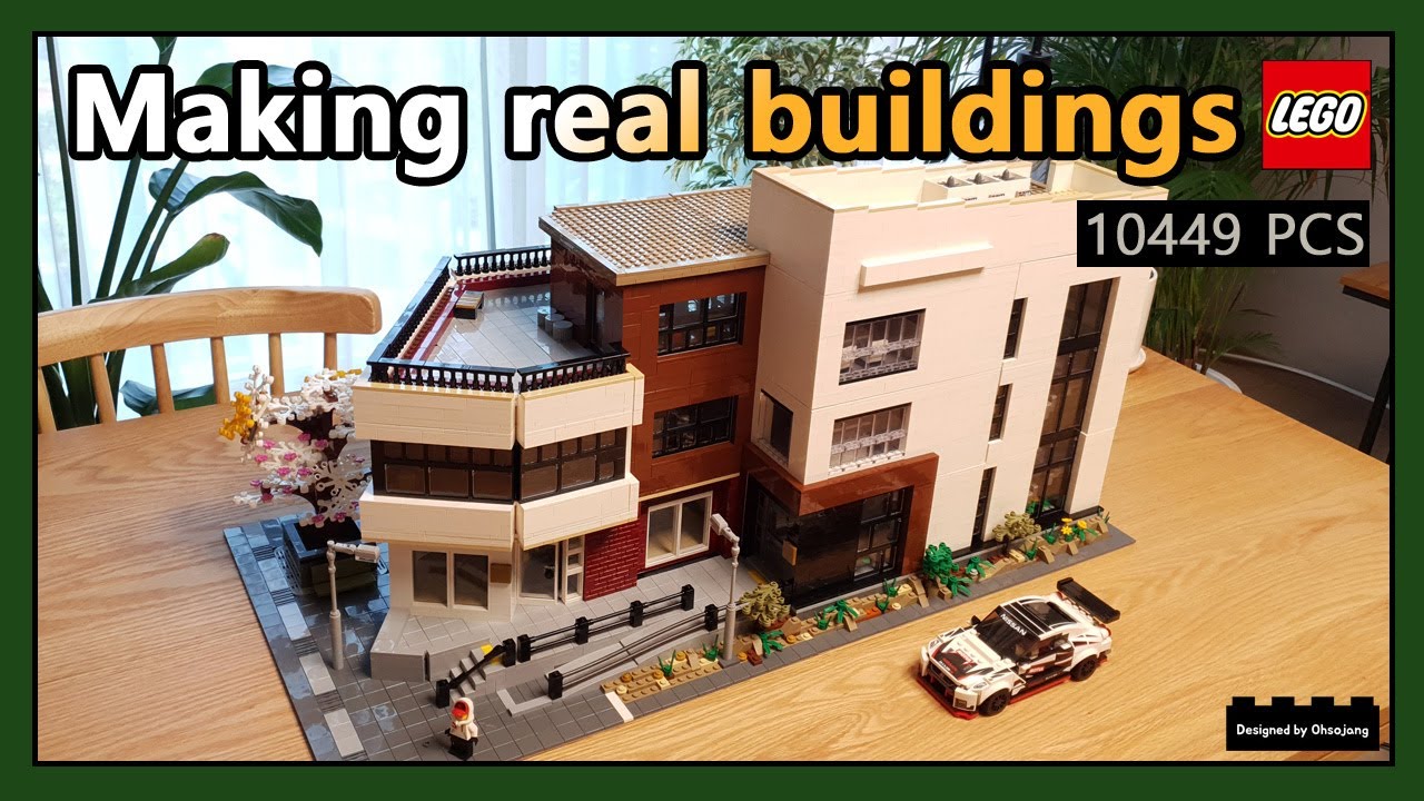 Making real buildings out of #Lego. #Timelapse #4K (minifigure scale ...