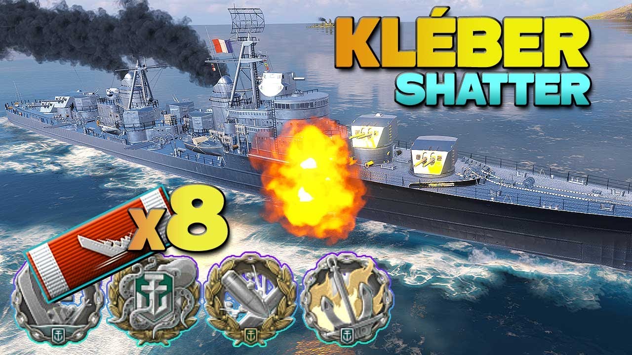 Destroyer Kléber on map Shatter, 8 ships destroyed - World of Warships ...