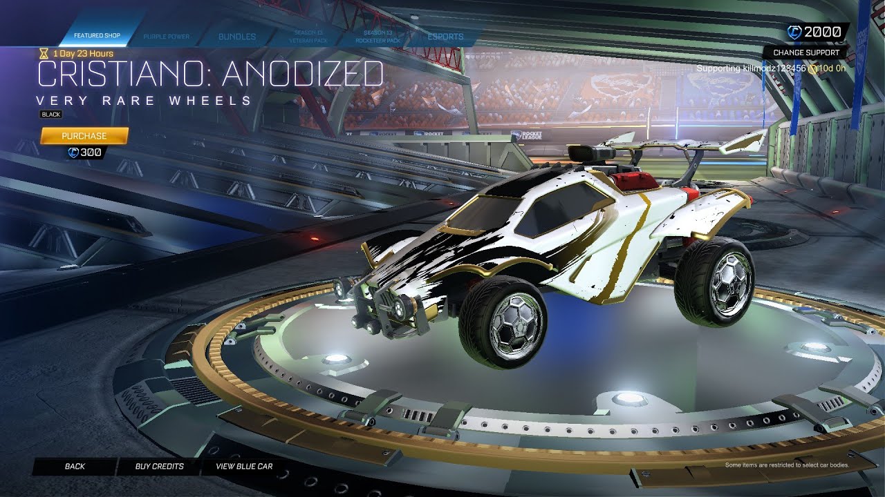 Rocket League Itemshop *VERY RARE* Black Cristiano Anodized Wheels ...